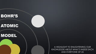 Bohr's Atomic Model: A Highlight To Knowledge Enlightenment. | PPTX