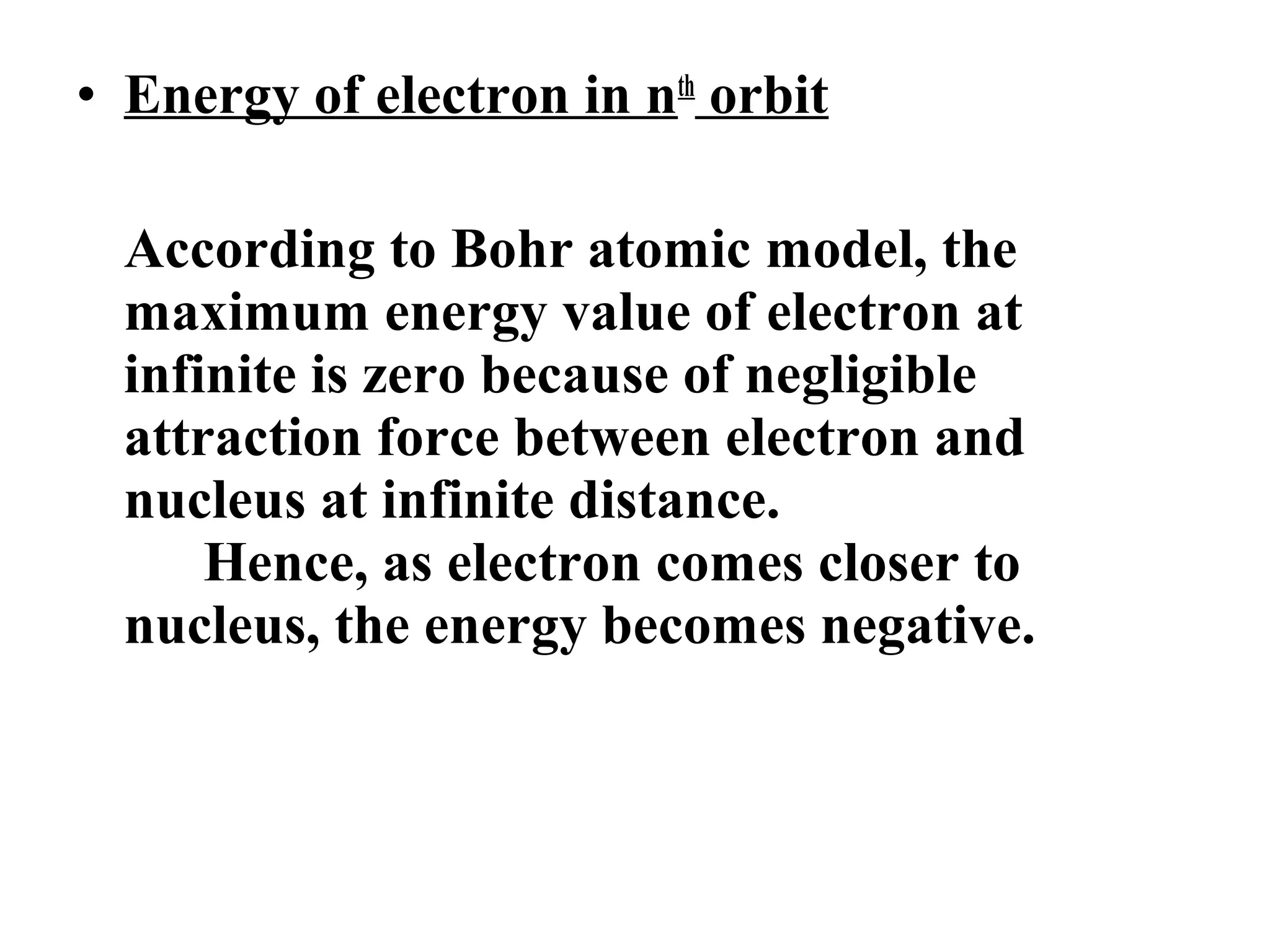 Bohr’s model for hydrogen atom | PPT