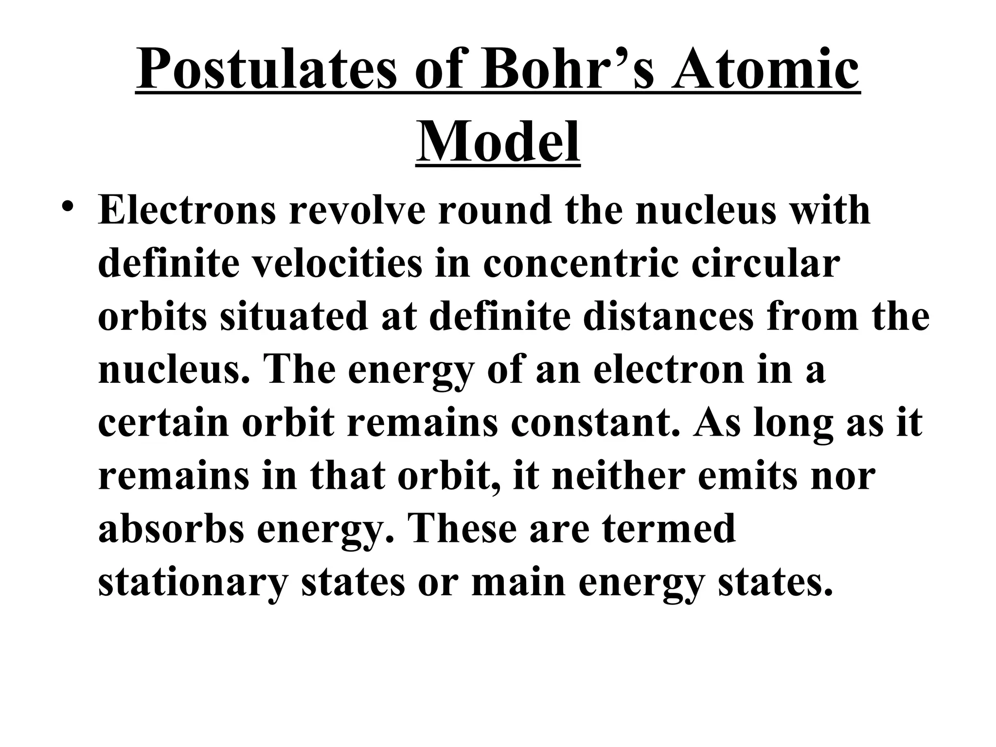 Bohr’s model for hydrogen atom | PPT