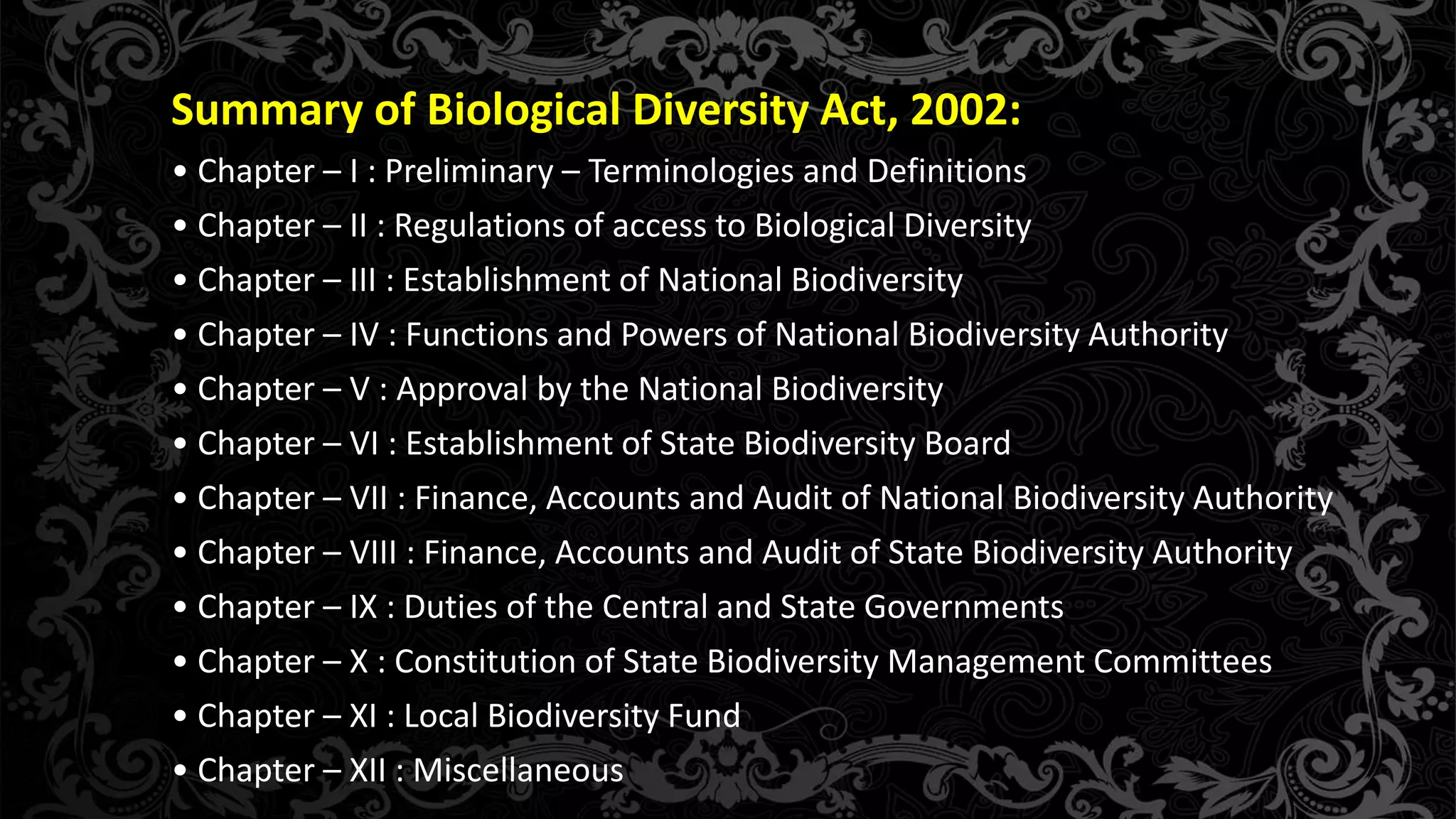 Bio diversity act 2002 - presentation | PPTX