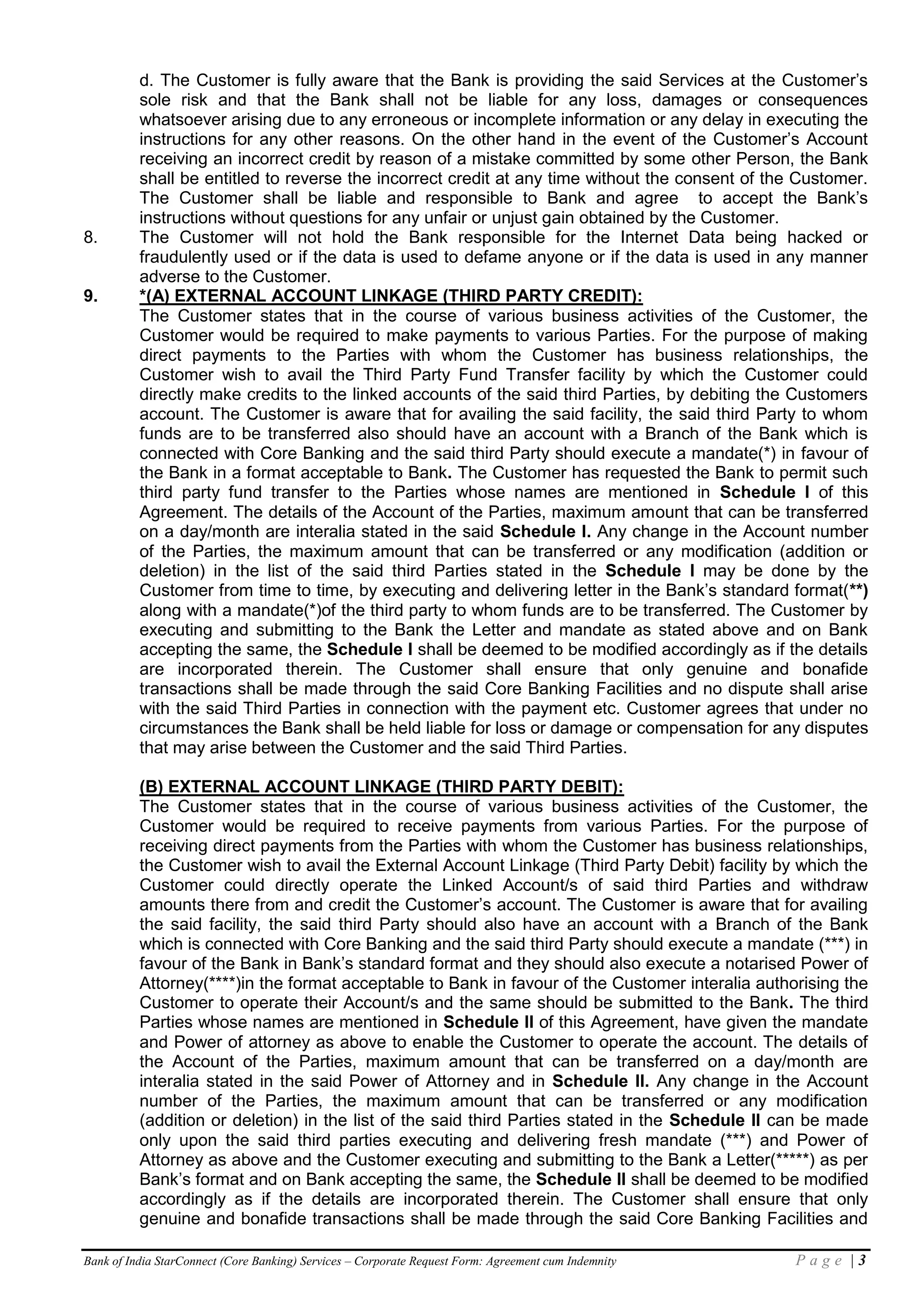 Boi internet banking corporate form | PDF