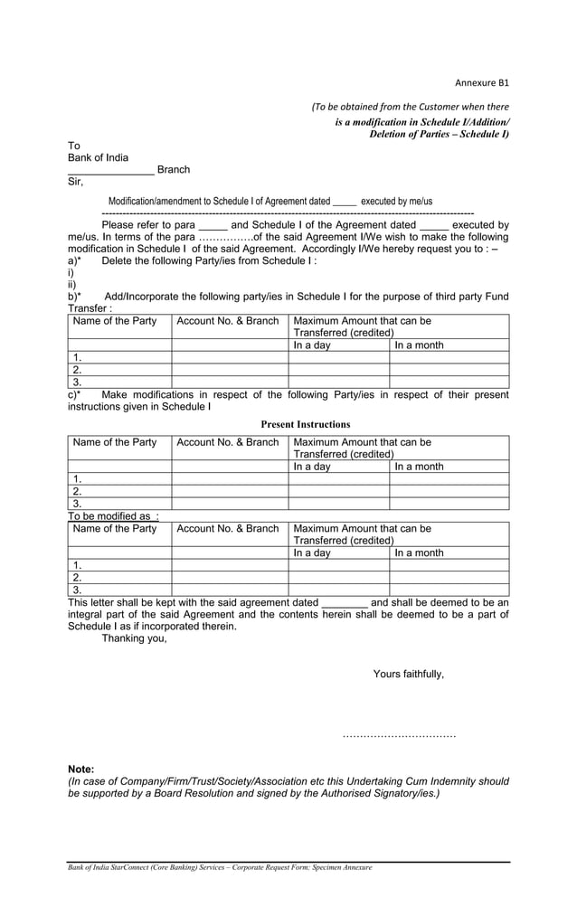 Boi internet banking corporate form | PDF