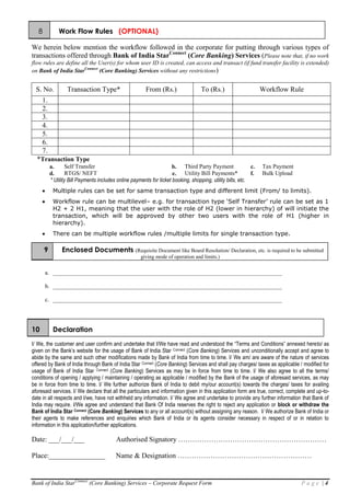 Boi internet banking corporate form | PDF