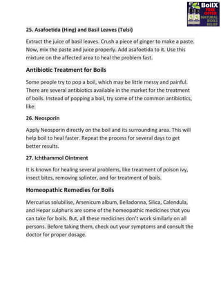 What Are The Home Remedies For Boils? | PDF