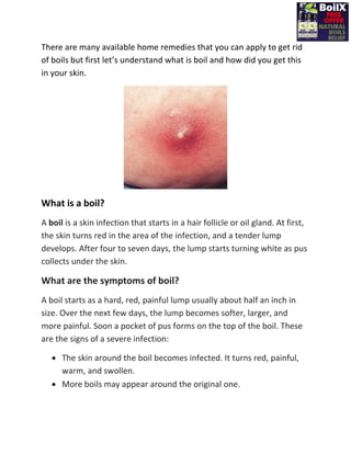 What Are The Home Remedies For Boils? | PDF