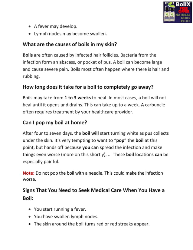What Are The Home Remedies For Boils? | PDF