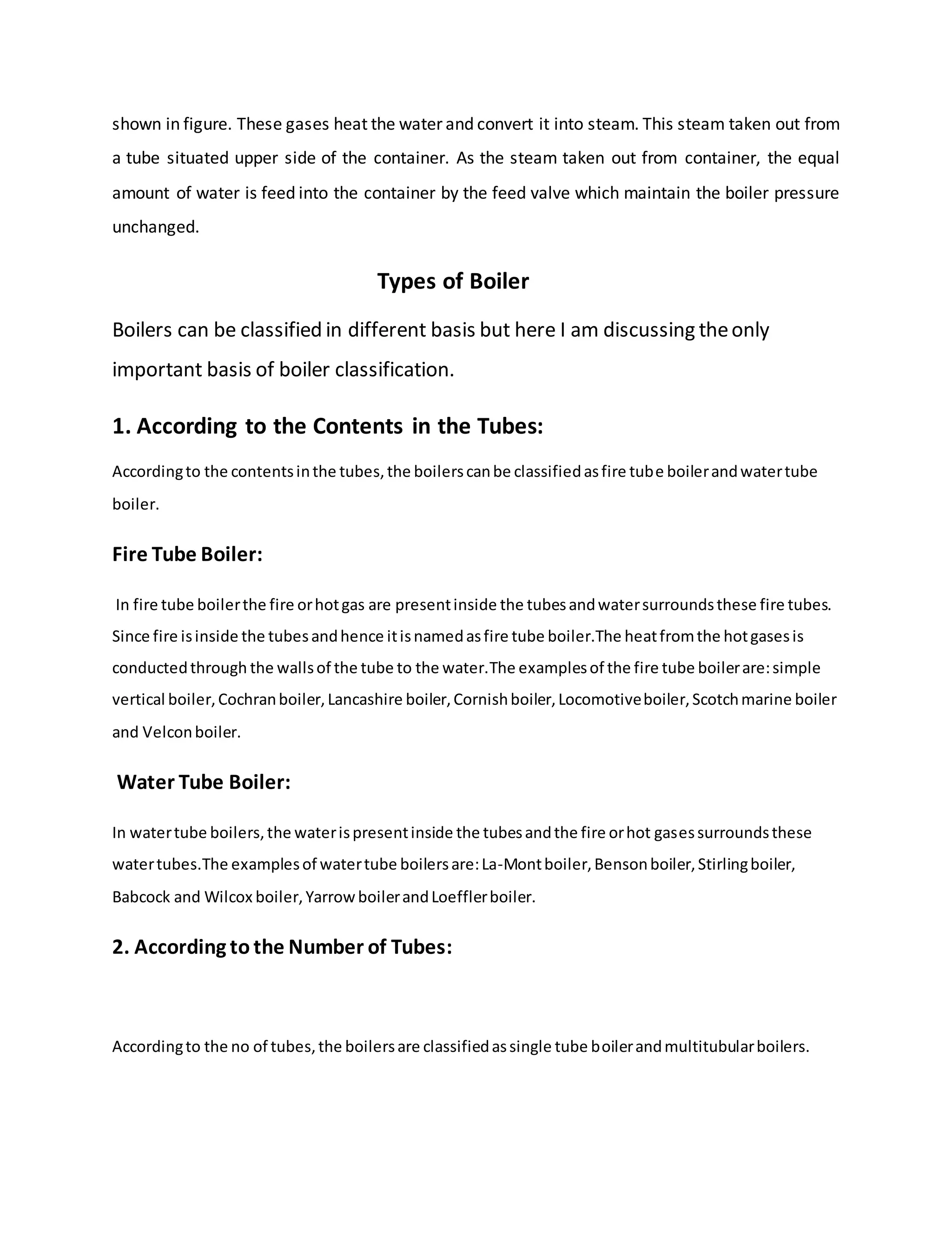 Boiler and its types | DOCX