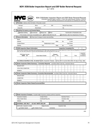 NYC Apartment Management Checklist: Boiler/Burner Certification | PDF