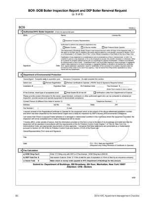 NYC Apartment Management Checklist: Boiler/Burner Certification | PDF