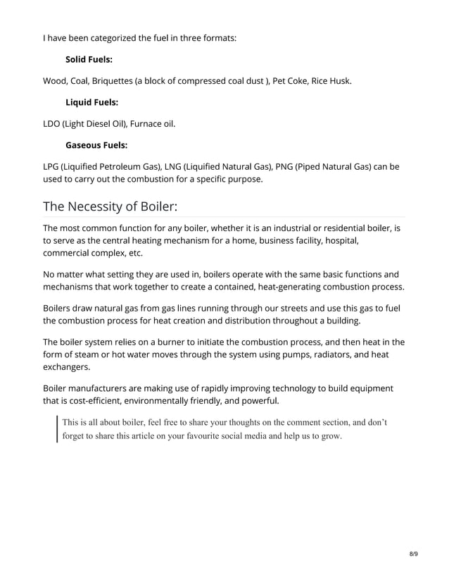 Boiler definition types applications necessity and fuel used with pdf ...