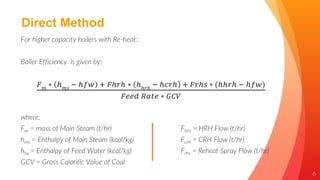 Boiler Efficiency Calculation by Direct & Indirect Method | PPTX