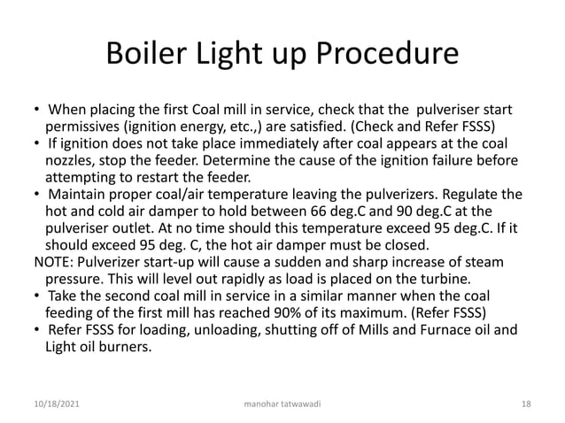 Boiler light up & loading | PPTX