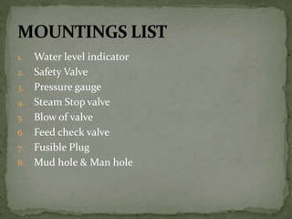 BOILER MOUNTING & ACCESSORIES PPT | PPTX