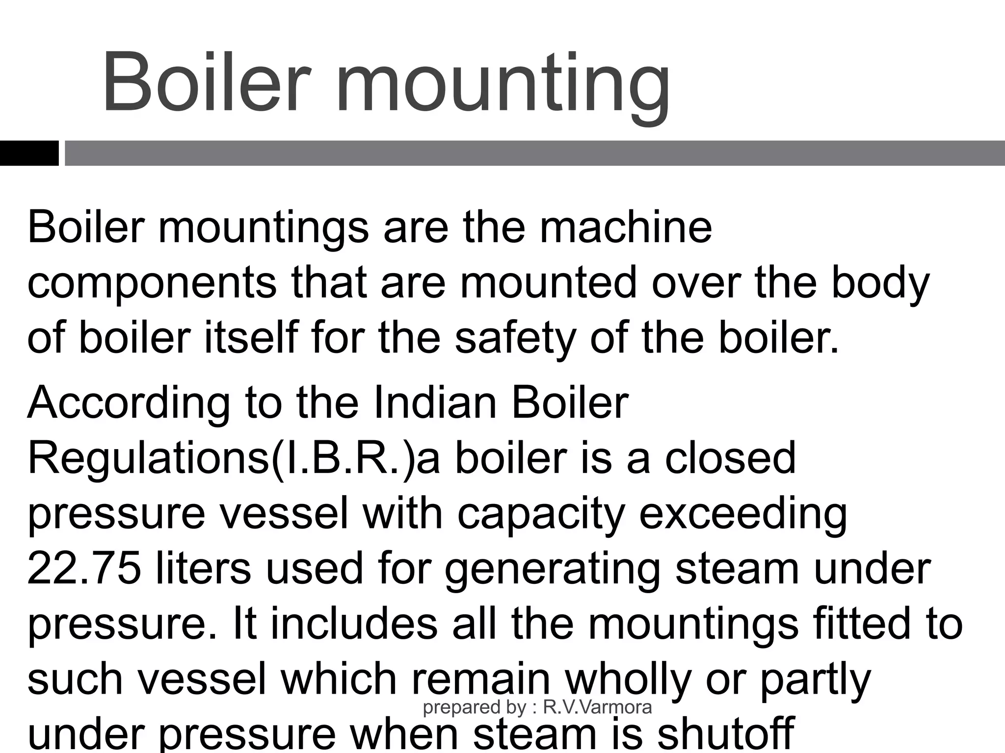 Boiler mountings and accessories | PPTX