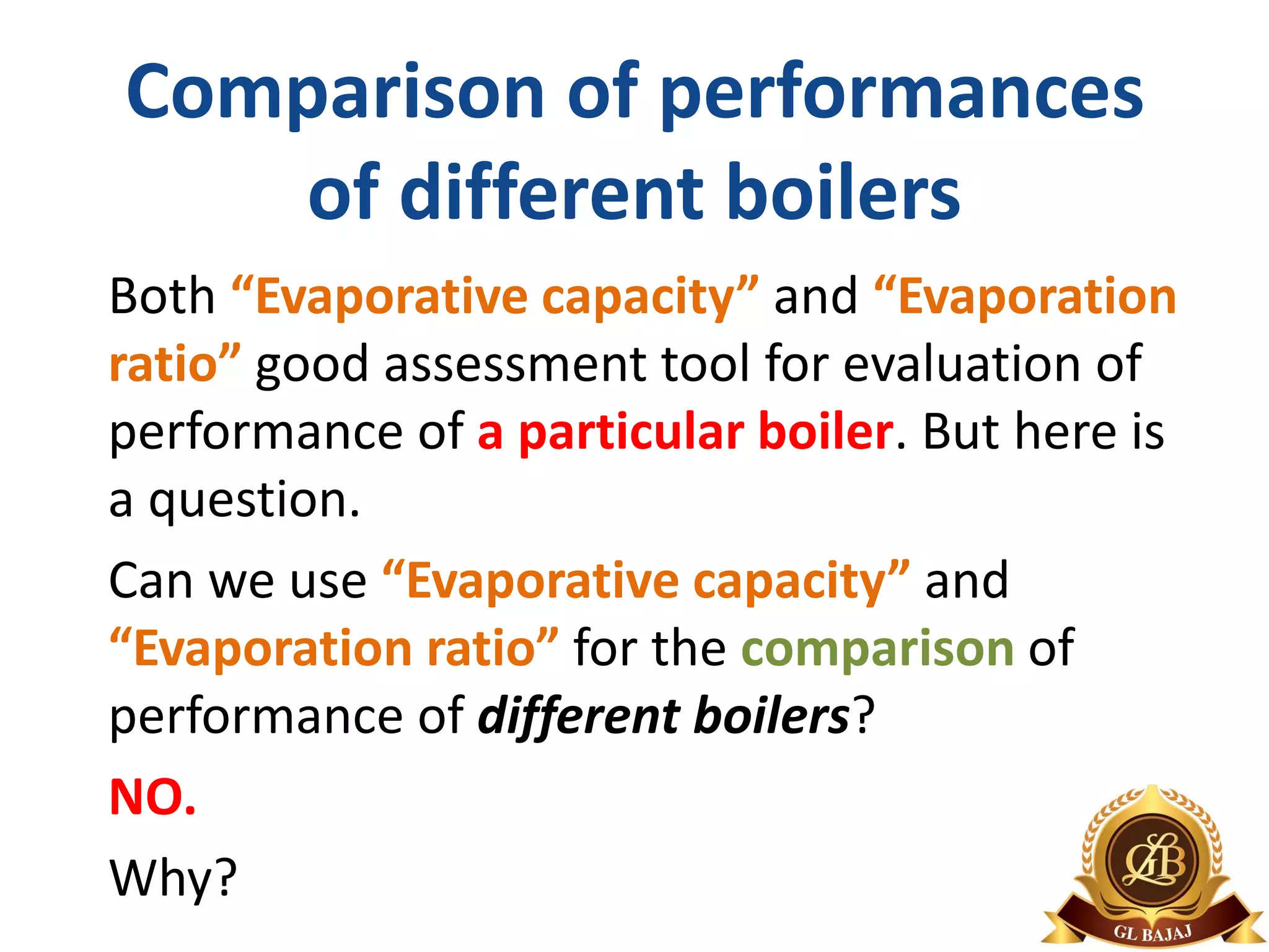 Boiler performance (Part 1) - Equivalent evaporation - Notes | PDF