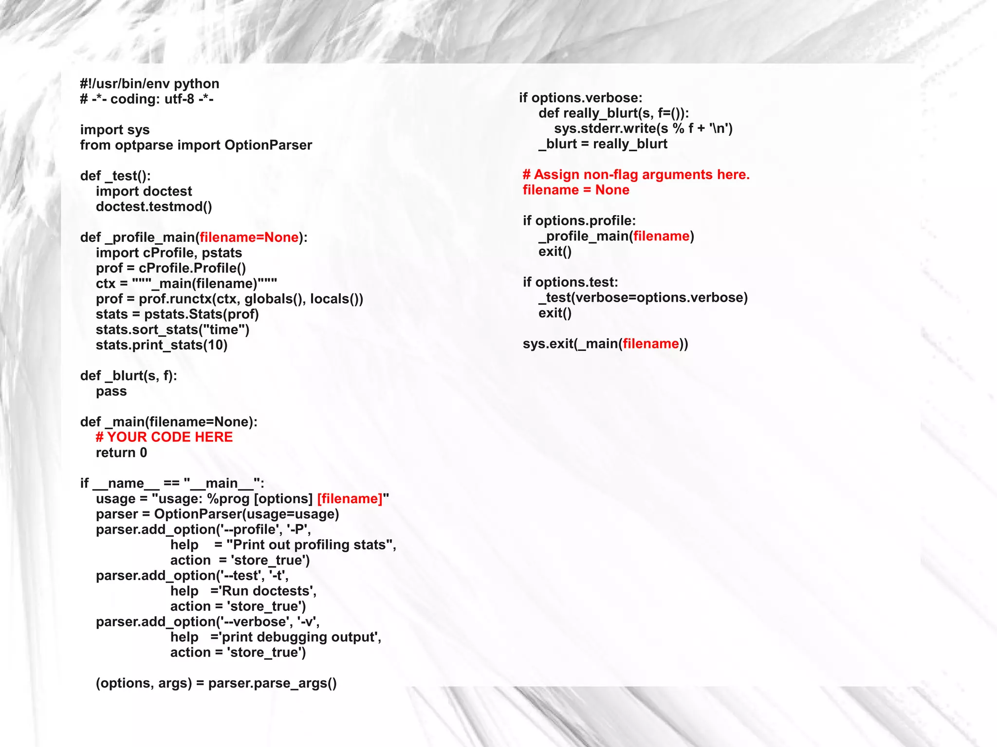 The bones of a nice Python script | PPT