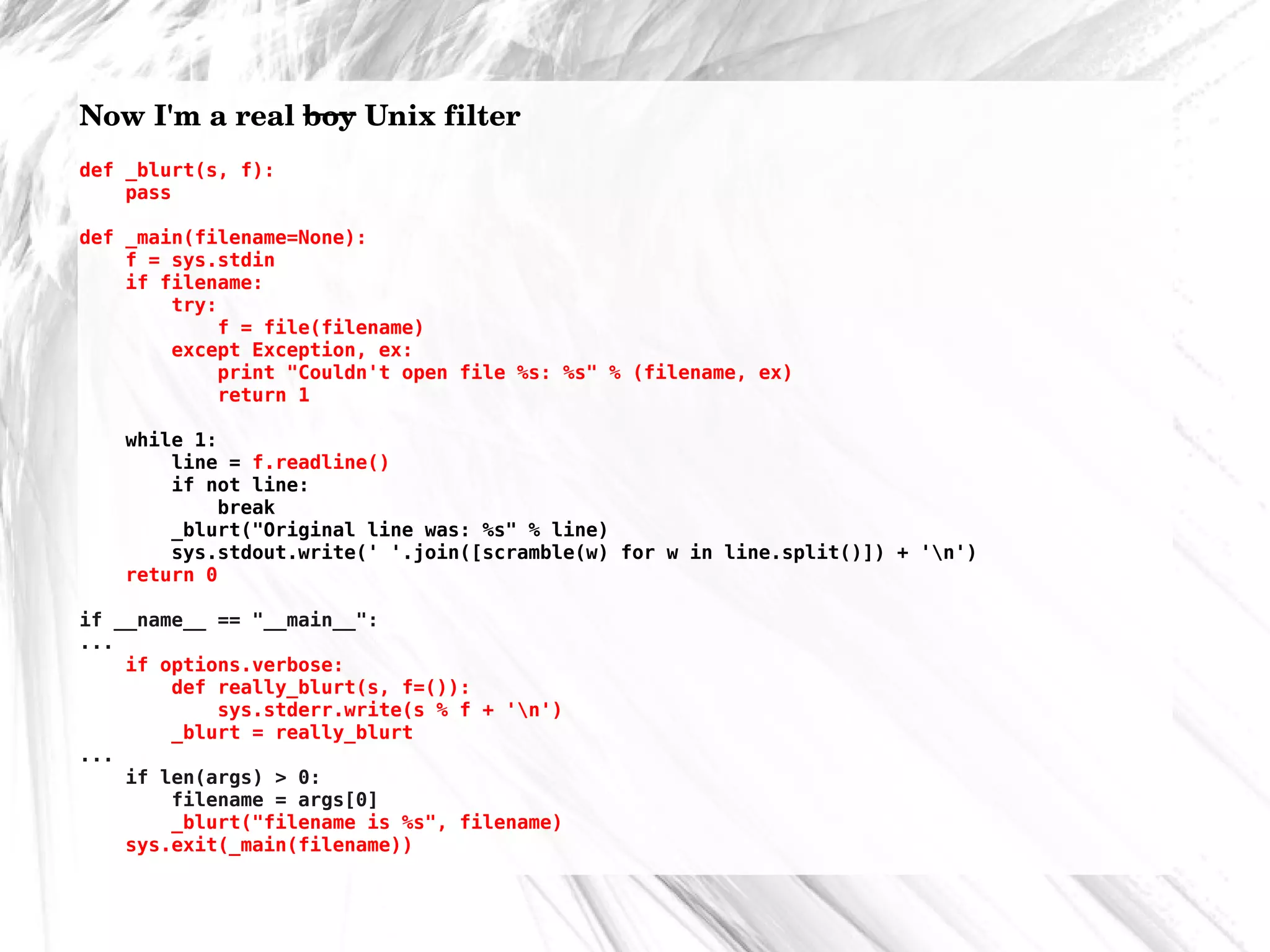 The bones of a nice Python script | PPT