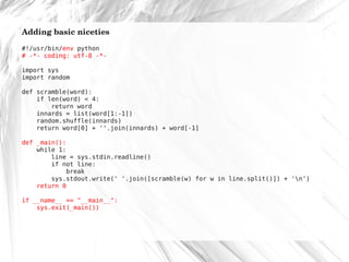 The bones of a nice Python script | ODP | Operating Systems | Computer Software and Applications