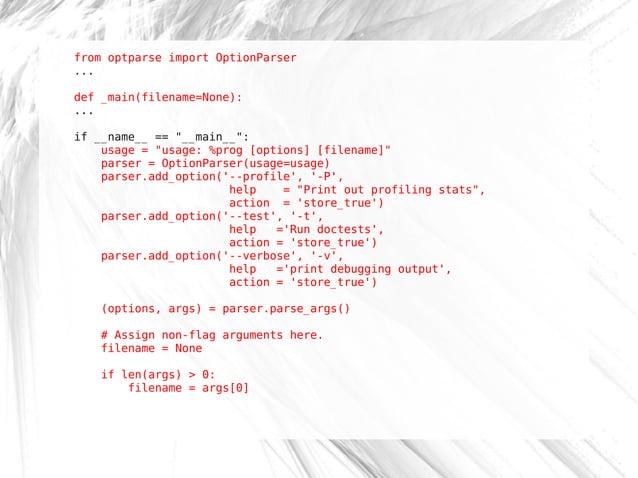 The bones of a nice Python script | ODP | Operating Systems | Computer Software and Applications
