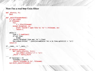 The bones of a nice Python script | ODP | Operating Systems | Computer Software and Applications