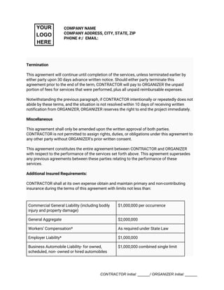 Boiler Plate Letter of Agreement | PDF