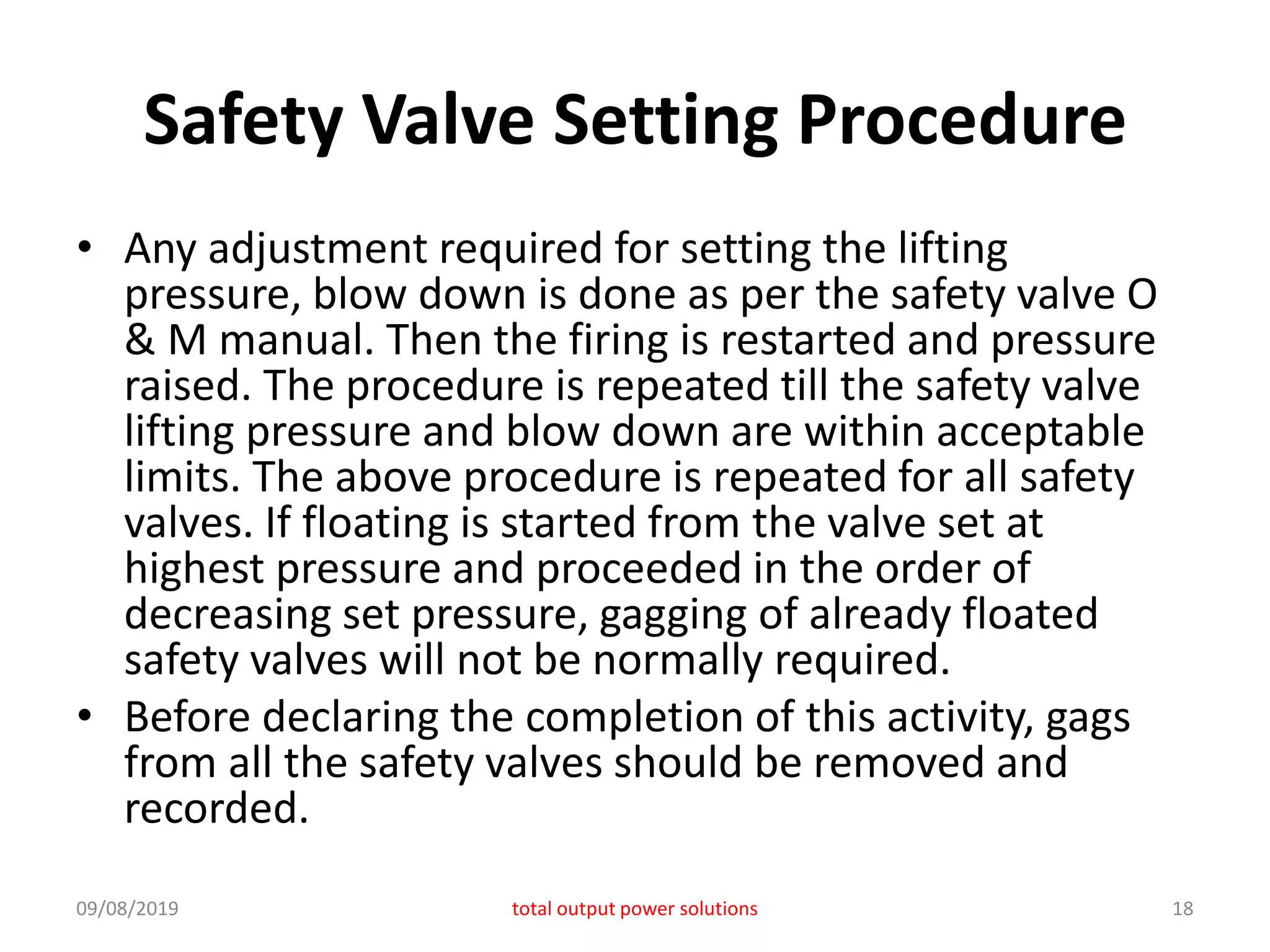Boiler recommissioning procedure after capital overhaul | PDF
