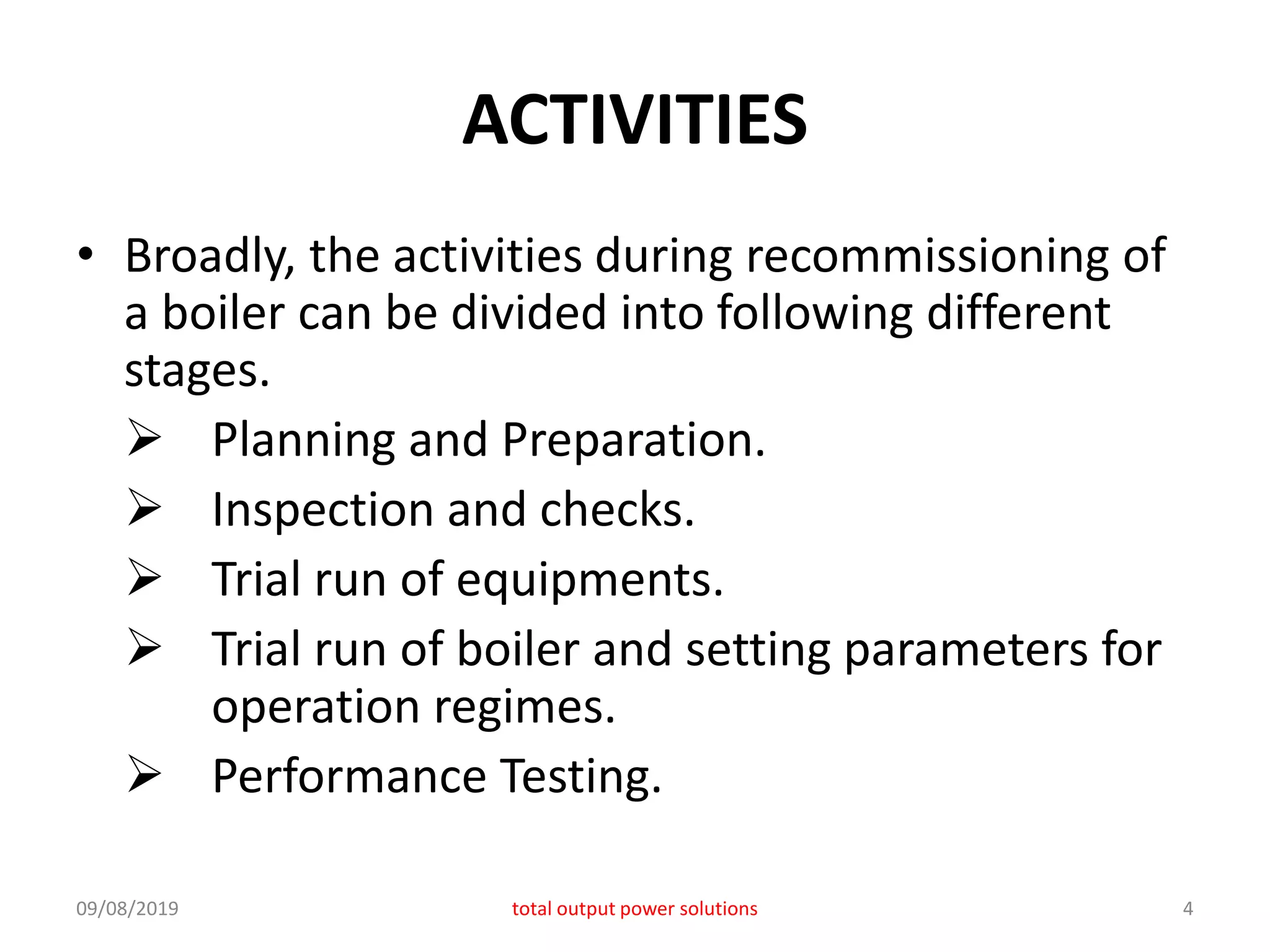 Boiler recommissioning procedure after capital overhaul | PDF