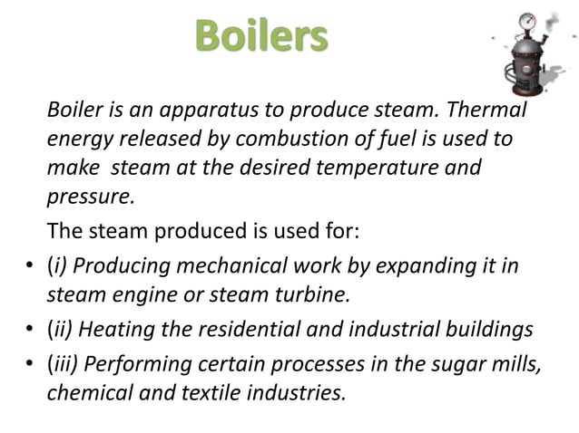types of Boilers used in industries | PPTX | Chemistry | Science