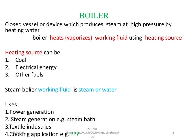 BOILER | PPTX | Chemistry | Science