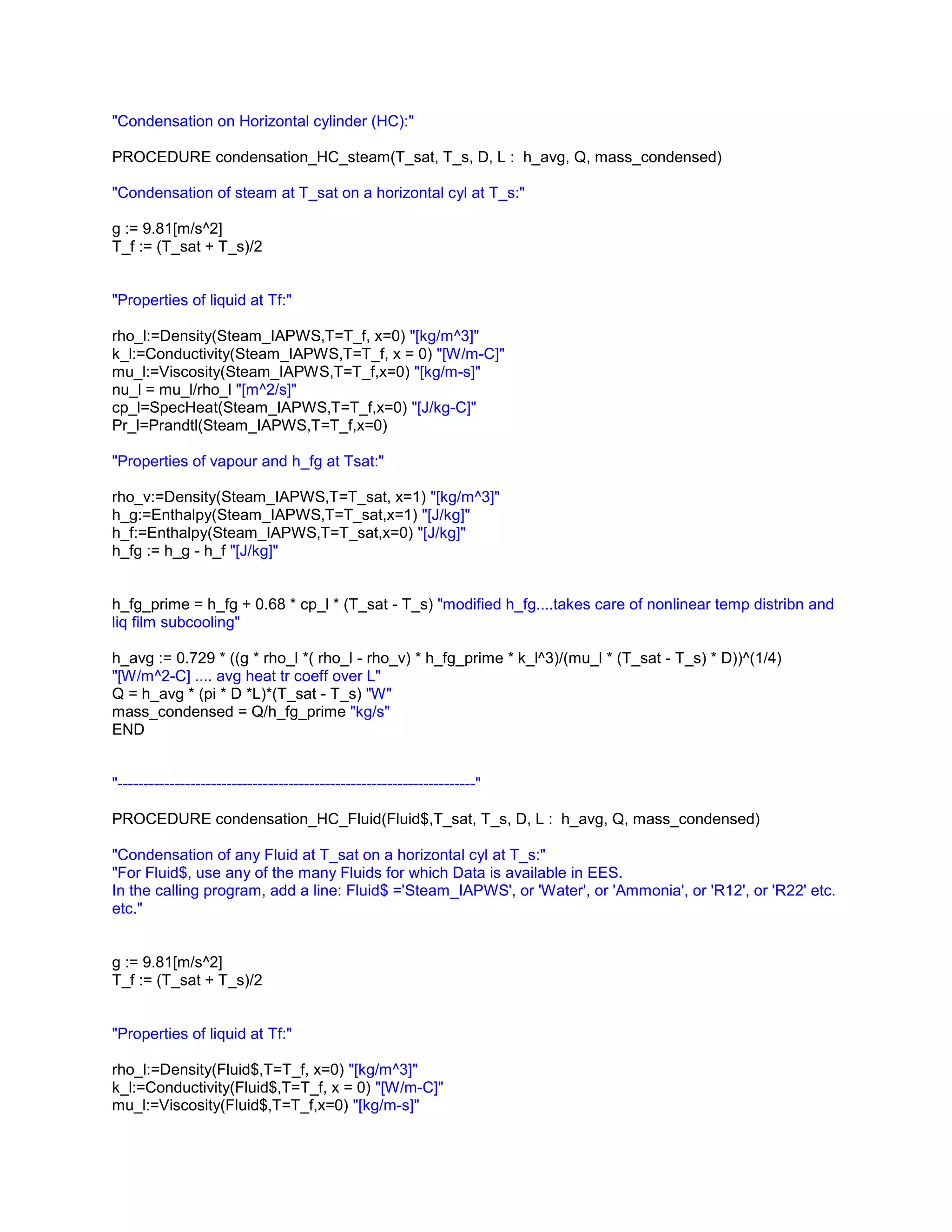 Boiling and Condensation heat transfer -- EES Functions and Procedures ...