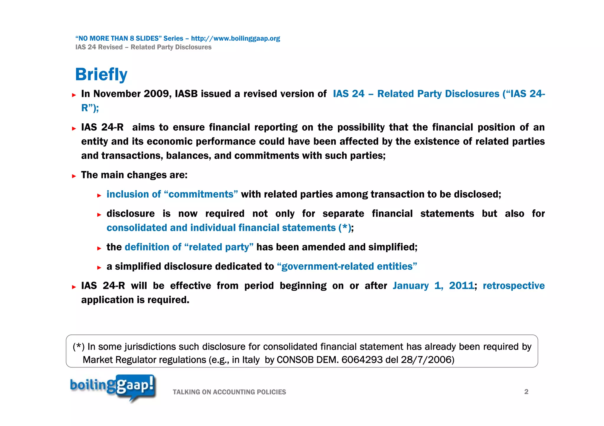 Boilinggaap - IAS 24 revised | PPT