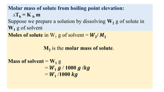 Solutions | Boiling point elevation | Chemistry Class 12 | By. Mrs. Shubhada Walawalkar | PDF