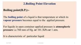 Solutions | Boiling point elevation | Chemistry Class 12 | By. Mrs. Shubhada Walawalkar | PDF
