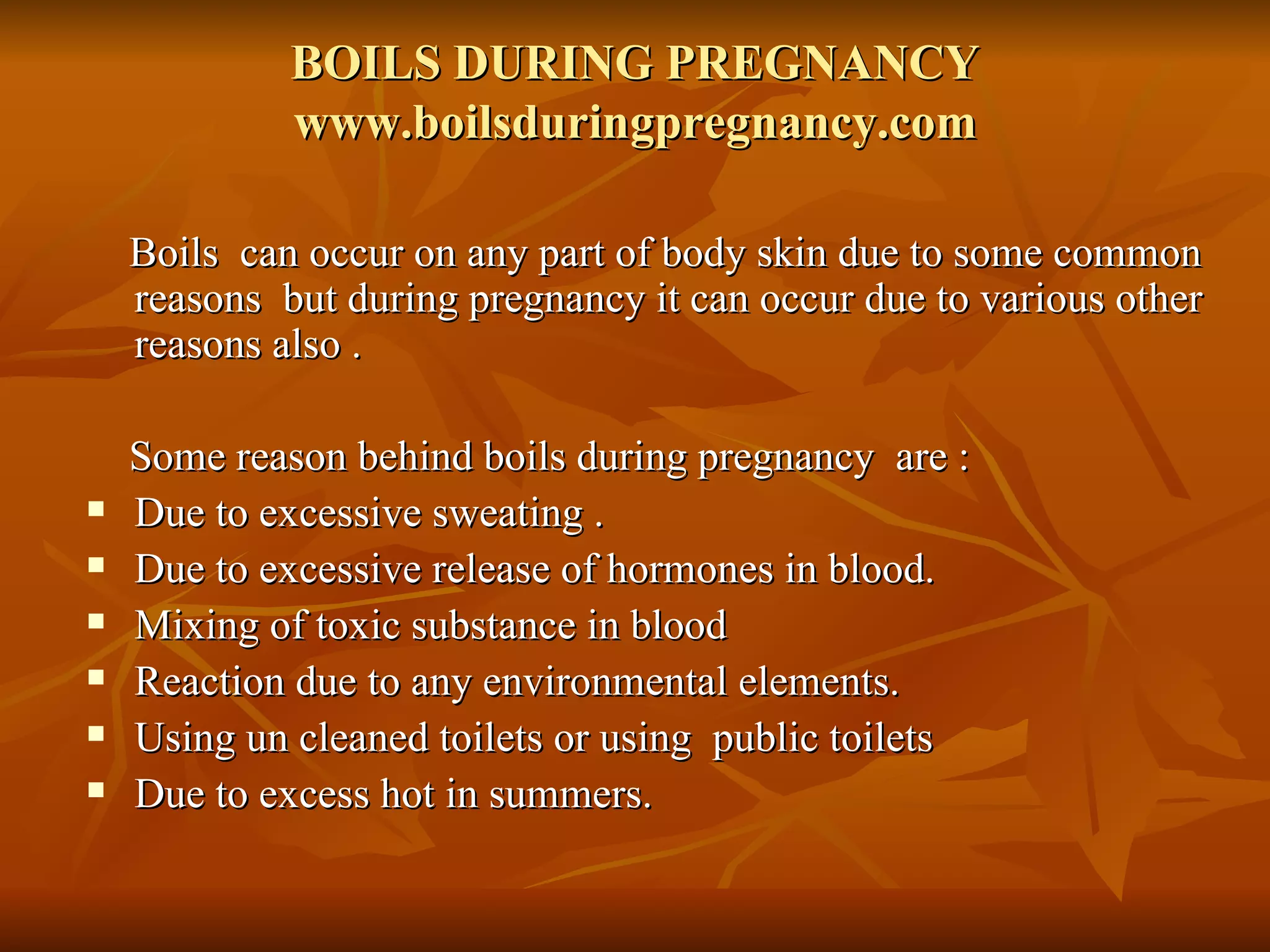 Boils | PPT | Pregnancy | Reproductive Health