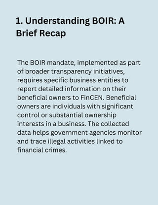 Understanding BOIR: Your Guide to Beneficial Ownership | PDF