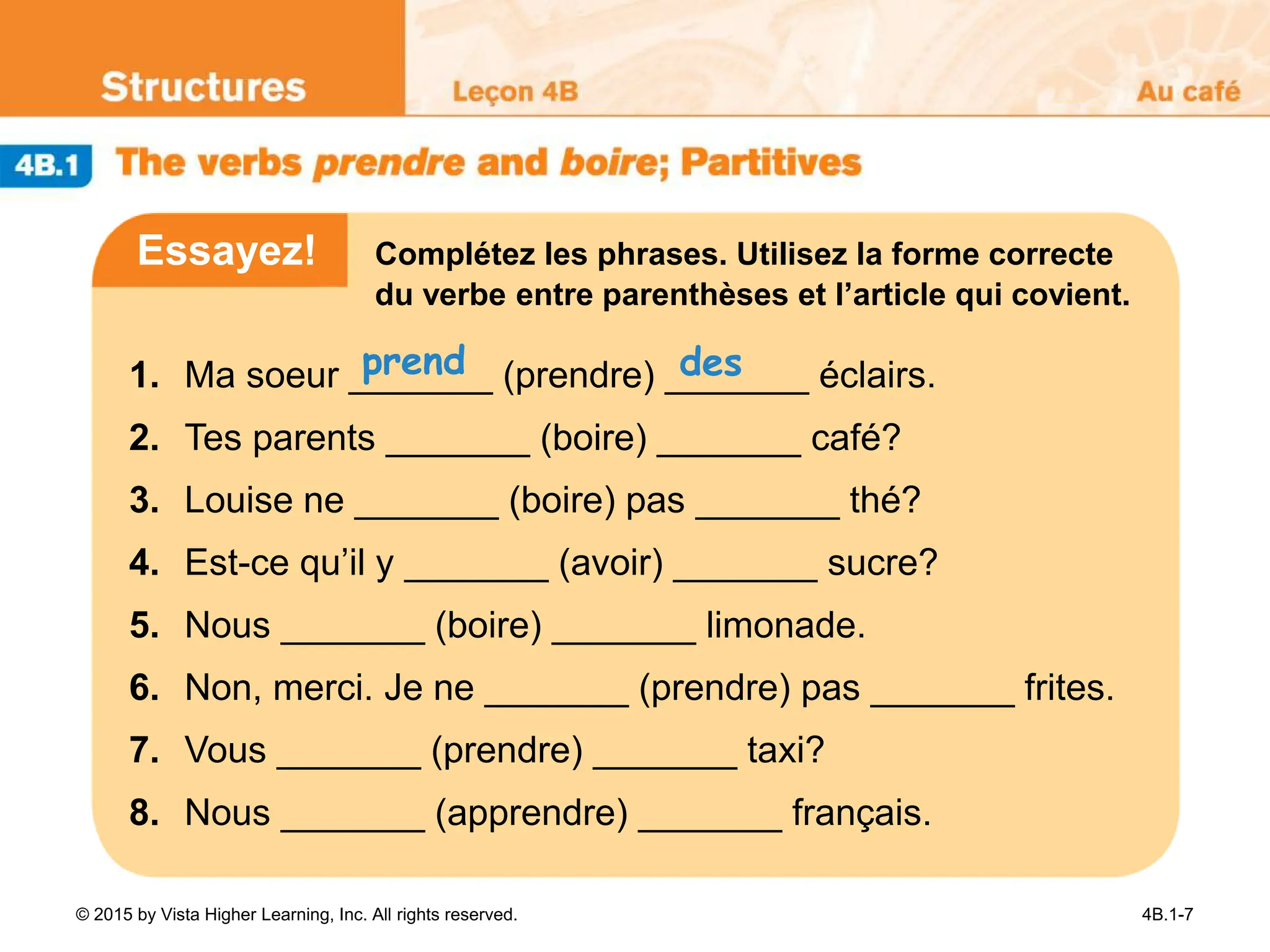 verbe boire et verbe prendre et partitifs.ppt