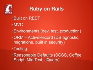 Intro to Ruby on Rails - BCC 2014 | PPT