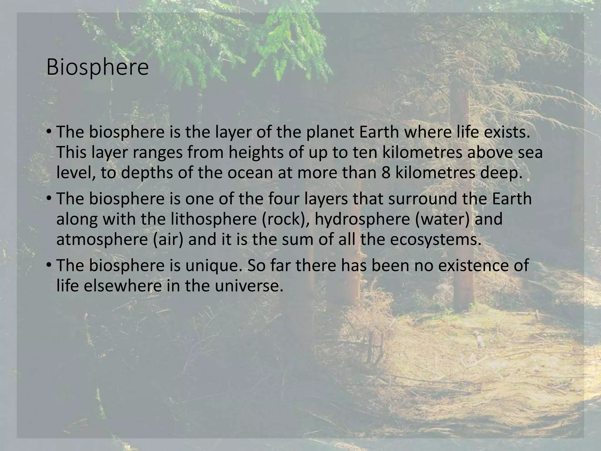 Biosphere and hydrosphere | PPTX