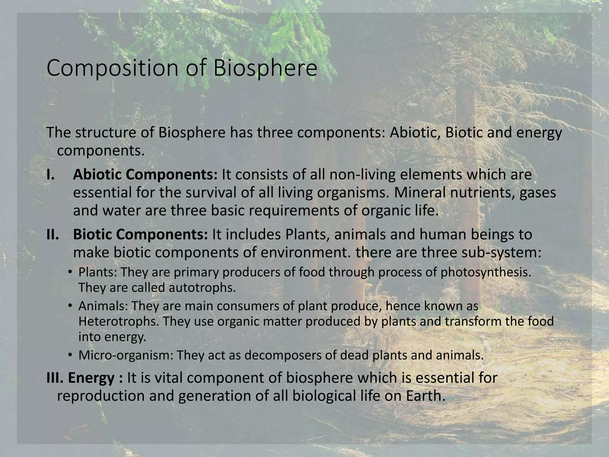 Biosphere and hydrosphere | PPTX