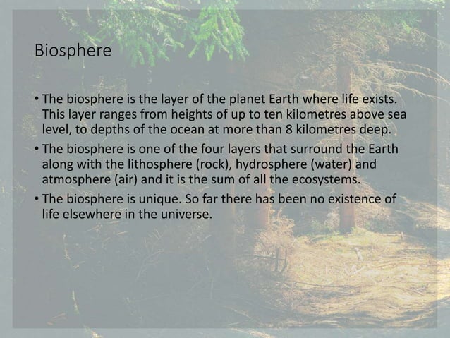 Biosphere and hydrosphere | PPT