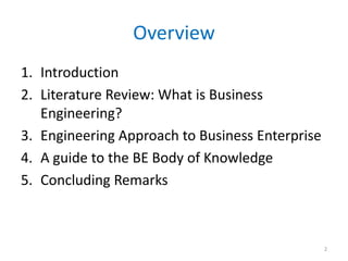 Body of Knowledge of Business Engineering | PDF