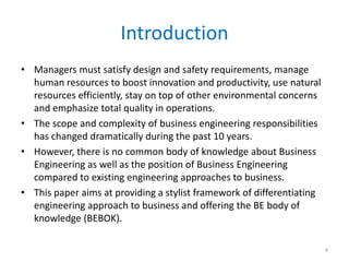 Body of Knowledge of Business Engineering | PDF