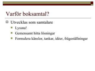 Boksamtal | PPT | Books and Literature