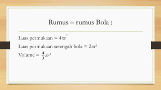 soal dan pembahasan tentang luas permukaan dan volume bola.pptx