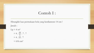 soal dan pembahasan tentang luas permukaan dan volume bola.pptx