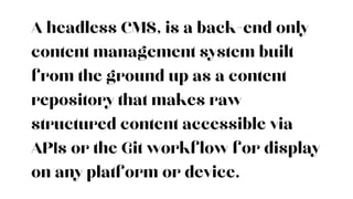Shift Remote FRONTEND: Optimizing Content Management with the Headless CMS - Bolaji Ayodeji ...
