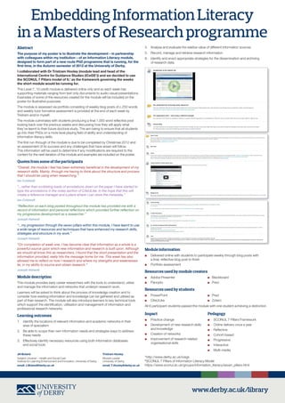 Boland - Designing an IL module for a new route PhD (poster) | PDF