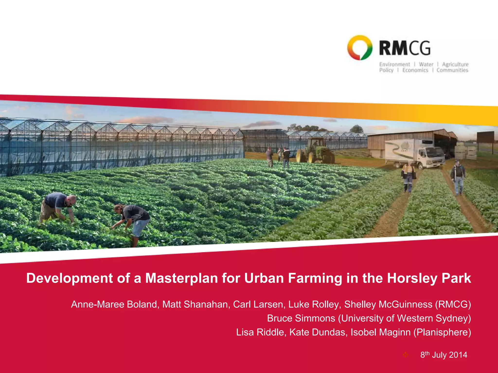 A. Boland presentation "Development of a Master Plan for Urban Farming ...