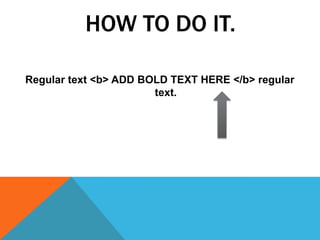 HTML Bold Tag | PPTX
