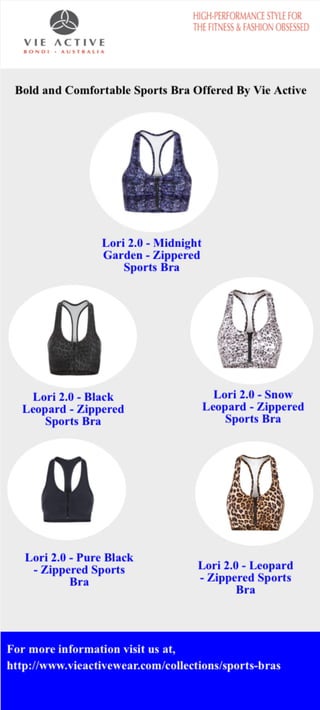 Bold and Comfortable Sports Bra Offered By Vie Active | PDF